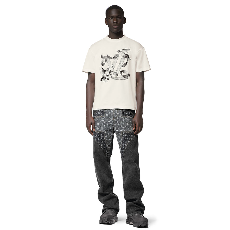 Louis Vuitton LV Birds Printed Cotton T Shirt White – Crepslocker