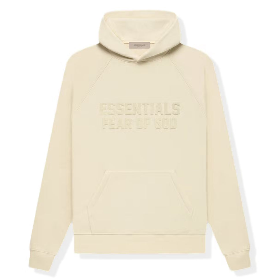 Fear Of God Essentials Logo Flocked Egg Shell Hoodie – Crepslocker